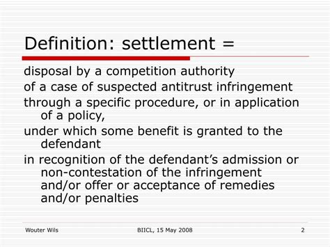 Settlement Meaning
