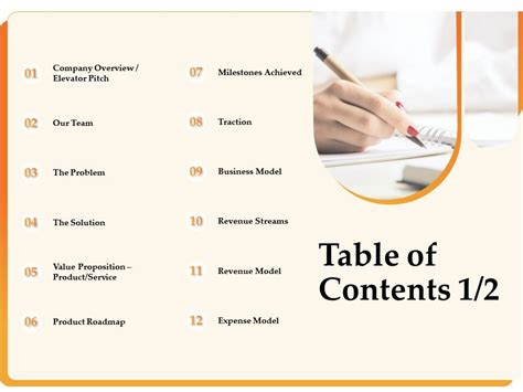 Table Of Contents Product Roadmap Ppt Powerpoint Presentation Visual