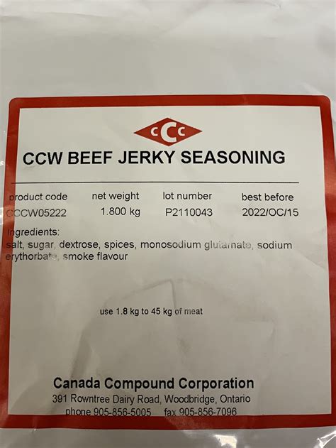 Ccw Beef Jerky Seasoning Canada Compound Winnipeg