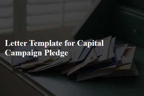 Letter Template For Capital Campaign Pledge Free Samples In Pdf