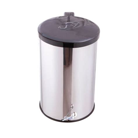 Lixeira Redonda Inox Pedal Esfera Tampa Plástica 15l Leroy Merlin