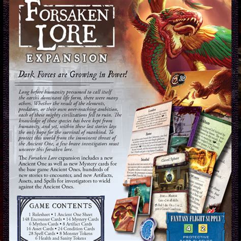 Eldritch Horror Forsaken Lore Expansion Lovecraftian Mystery Game