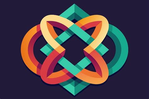 Premium Vector Two Interlocking Geometric Shapes That Create A Sense