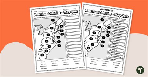 13 Original Colonies Blank Map