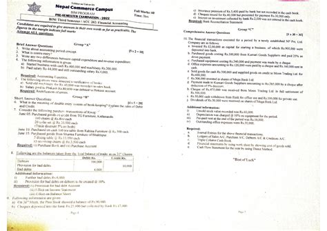 NCC 3rd Sem Preboard 2020 BIM STUDY Notes
