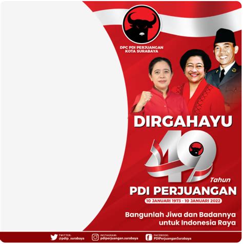 Ragam Twibbon HUT Partai PDIP Yang Ke 49 Di Tahun 2022 Waca Berita
