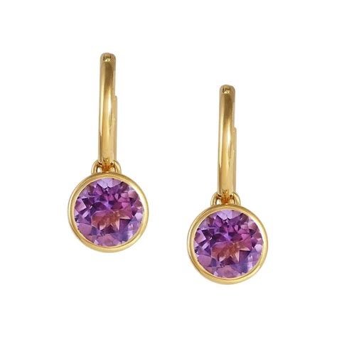18 Carat Yellow Gold Amethyst Earrings For Sale At 1stdibs Amethyst