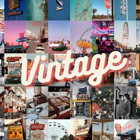 Collage Kit Vintage Aesthetic Retro Vsco Wall Collage Kit Etsy
