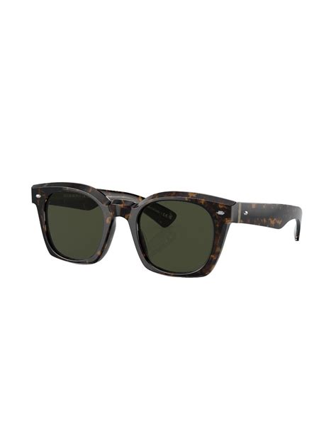 Oliver Peoples Merceaux Square Sunglasses Green Farfetch