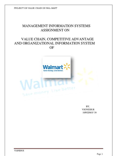 Wall Mart Assignment Pdf Walmart Value Chain