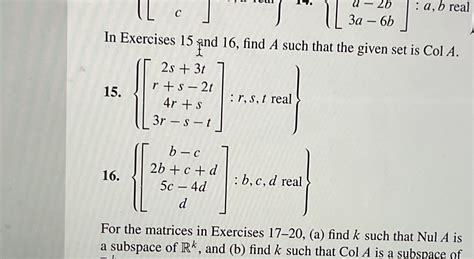 Solved In Exercises 15 And 16 Find A Such That The Given
