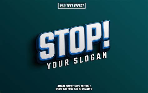 premium psd stop text effect font editable typography 3d text