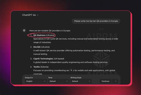 Qa Madness On Linkedin Being Recognized By Chatgpt As The Top Qa Service Provider In Europe