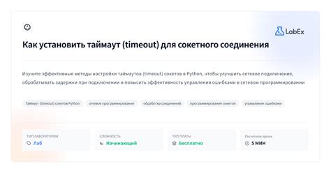 Как установить таймаут Timeout для сокетного соединения Labex