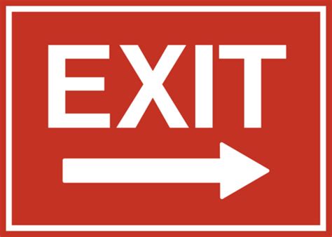 EXIT Right Arrow Western Safety Sign Top Safety Supply Store Quality PPE Safety Gear