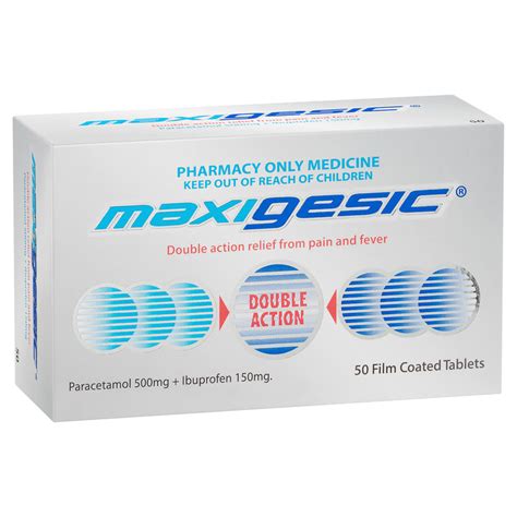 Maxigesic Double Action Pain Relief Tablets 50 — Highbrook Pharmacy