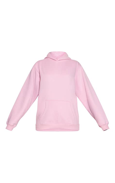 Pink Cotton Fleece Pullover Hoodie Athleisure Plt Ire