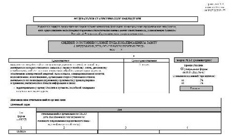 Образец заполнения формы 1 Т условия труда в статистику в 2021 году