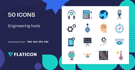 Engineering Tools Icon Pack 50 Svg Icons