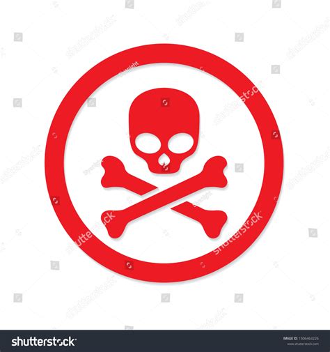 Danger Death Symbol Red Skull Crossbones Vector De Stock Libre De Regalías 1506463226