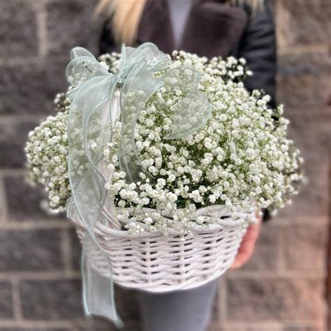 Букет Корзина с гипсофилой с доставкой в Шатуре — Фло Алло Ру свежие цветы с бесплатной доставкой
