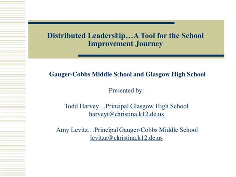 PPT Distributed LeadershipA Tool For The School Improvement Journey