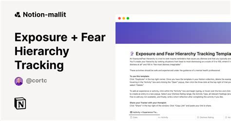 Exposure Fear Hierarchy Tracking Mallin Laati Cort C Notion Marketplace