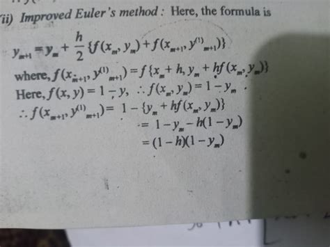 Improved Eulers Method Here The Formula Studyx
