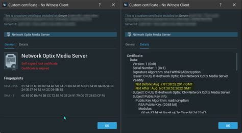 self signed root certificate expired unable to renew it network optix