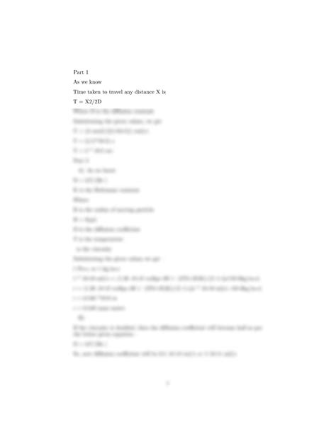 Solution The Diffusion Coefficient Of A Macrodial Antibiotic In Water