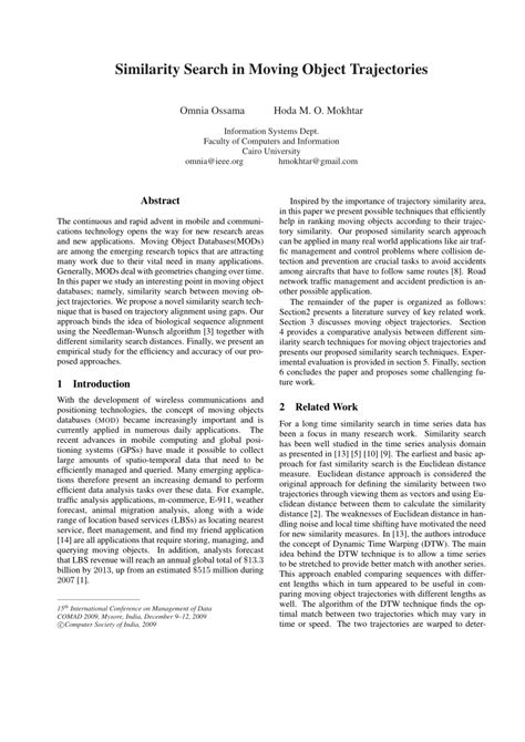 Pdf Similarity Search In Moving Object Trajectories