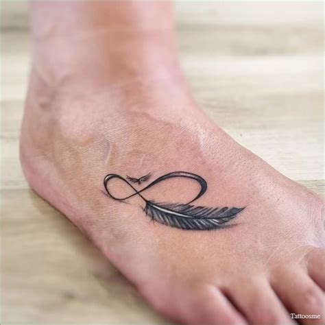Tribal Feather Foot Tattoo