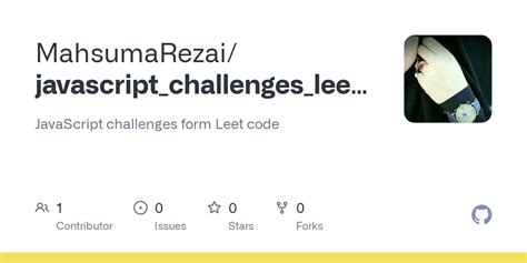 GitHub MahsumaRezai Javascript Challenges Leetcode JavaScript
