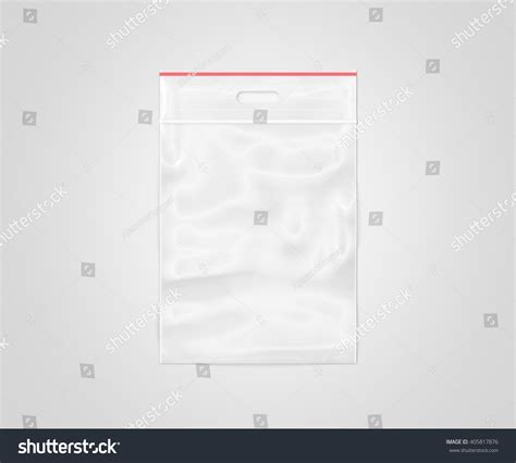 Plastic Transparent Zipper Bag Isolated D Illustration Blank Zip Lock Packaging Design Empty