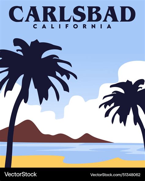 Carlsbad California With Beautiful Views Vector Image