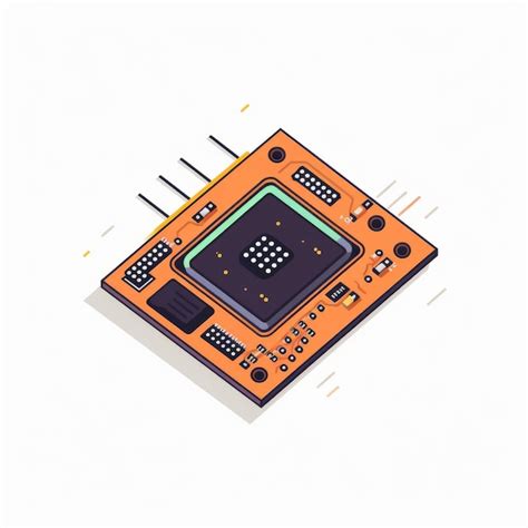 Premium Photo Minimalistic Iot Chip Vector Illustration With Isometric Circuit Board