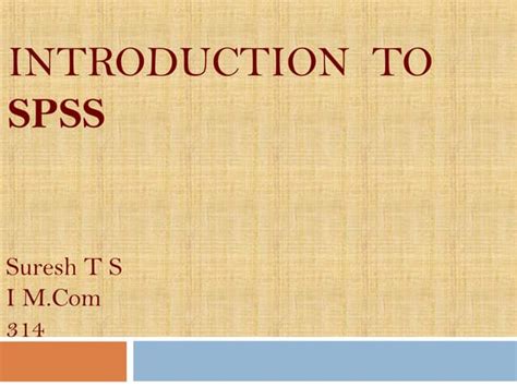 Spss An Introduction Ppt Technology And Computing