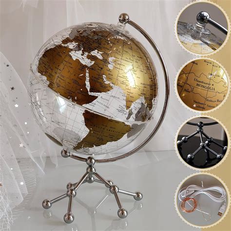 8′ World Globe Illuminated World Globe With Metal Stand Educational