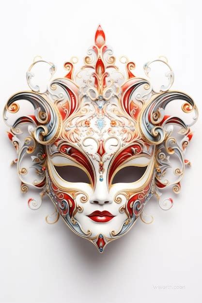 Fiesta De Carnaval Mascarada Máscaras Venecianas Sobre Fondo Blanco