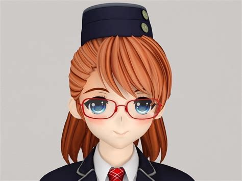 Chiyo Anime Girl Pose 6 3d Model Cgtrader