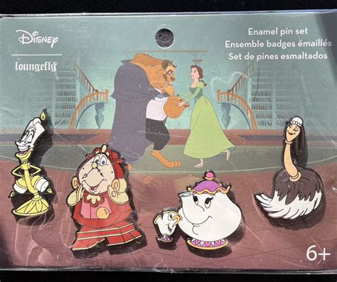 Beauty And The Beast Library Scene Loungefly Disney Pin Set Disney