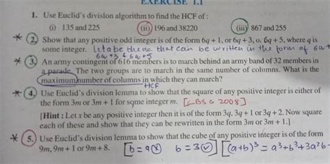 Use Euclids Division Algorithm To Find The Hcf Of I 135 And 225 Ii
