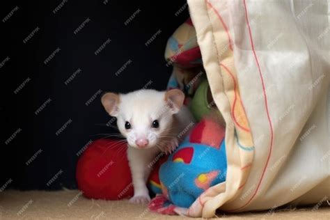 Premium Ai Image Ferret Dragging A Stuffed Toy Into Its Hiding Spot