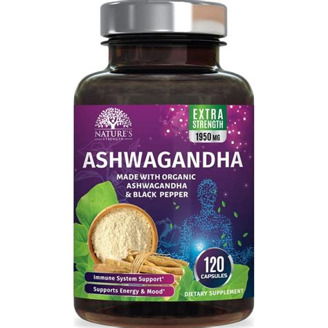 Certified Organic Ashwagandha 1950 Mg Extra Strength Pure Organic As