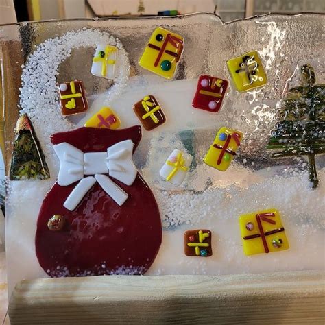 Fused Glass Xmas Etsy Glass Christmas Decorations Fused Glass