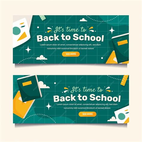 Premium Vector Flat Back To School Banners Set