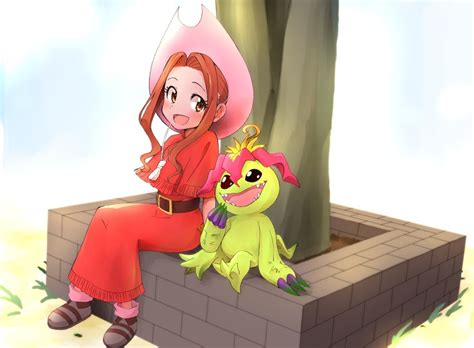 Tachikawa Mimi And Palmon Digimon And More Drawn By Marukakisuto Danbooru