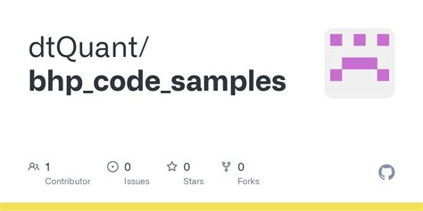 Github Dtquant Bhp Code Samples