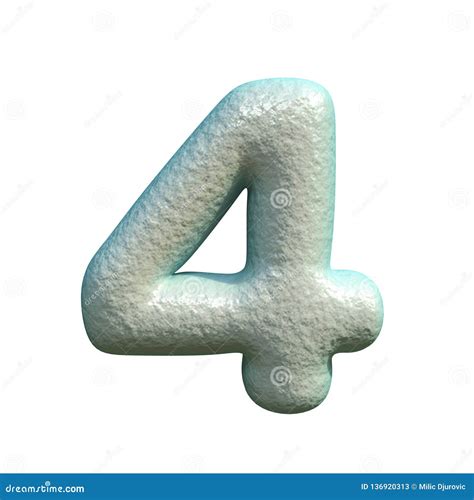Grey Blue Clay Number 4 FOUR 3D Stock Illustration Illustration Of