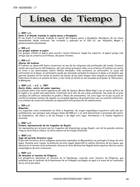 Iv Bim 2do Año Geom Guía 1 Repaso De Triang Pdf Euclides